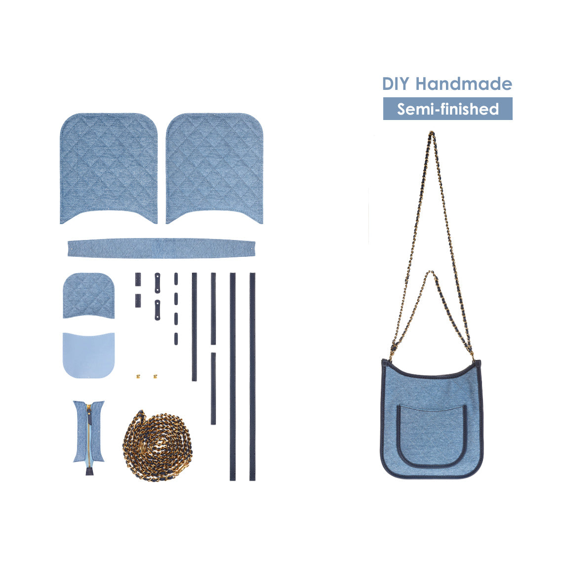 POPSEWING® Leather Denim Style Chain Bag DIY Kit