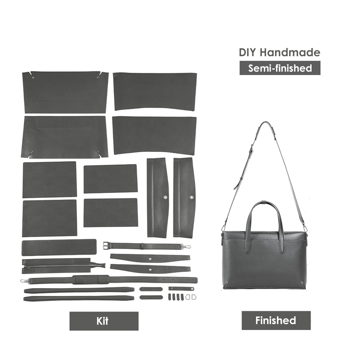 Briefcase 16' Laptop Bag Messenger Bag | DIY Leather Messenger Bag Kit ...